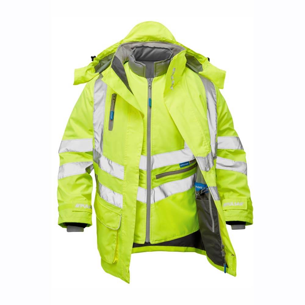 PULSAR P487 Hi-Vis Yellow 7-in-1 Waterproof Storm Coat – Workwear ...